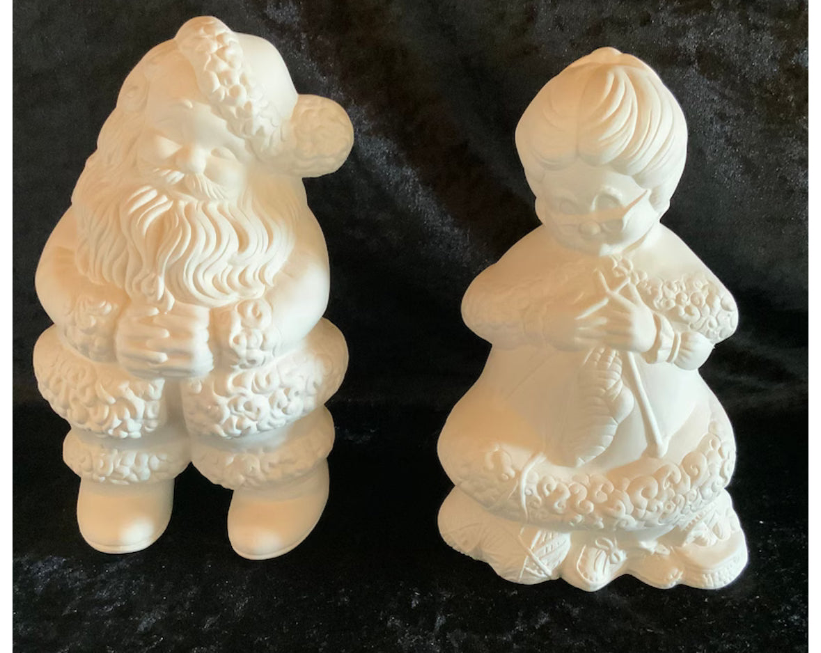 Santa and Mrs. Clause – Pink Pig Pottery Studio